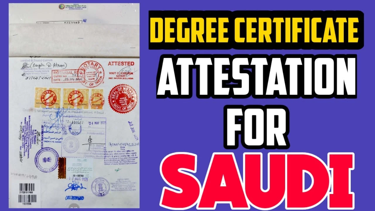 Degree certificate attestation from Saudi Embassy Consulate Attestation ...